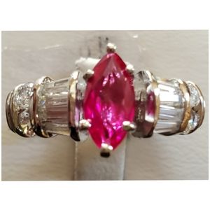 Jewelry | Genuine 3ct Ruby White Sapphire Ring Size 7 | Poshmark